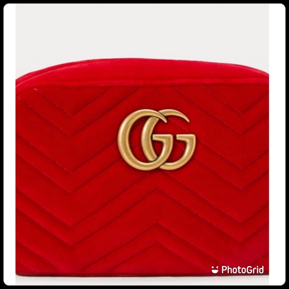 Gucci | Bags | Gucci Marmont Red Velvet Camera Bag | Poshmark